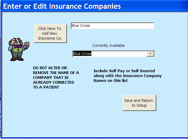 Program Setup - Insurance Companies
